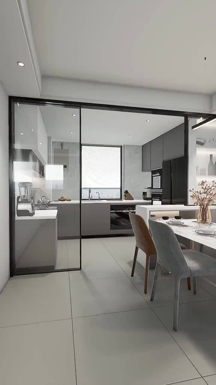 年轻人的厨房就要这样装,使用顺手,大气美观