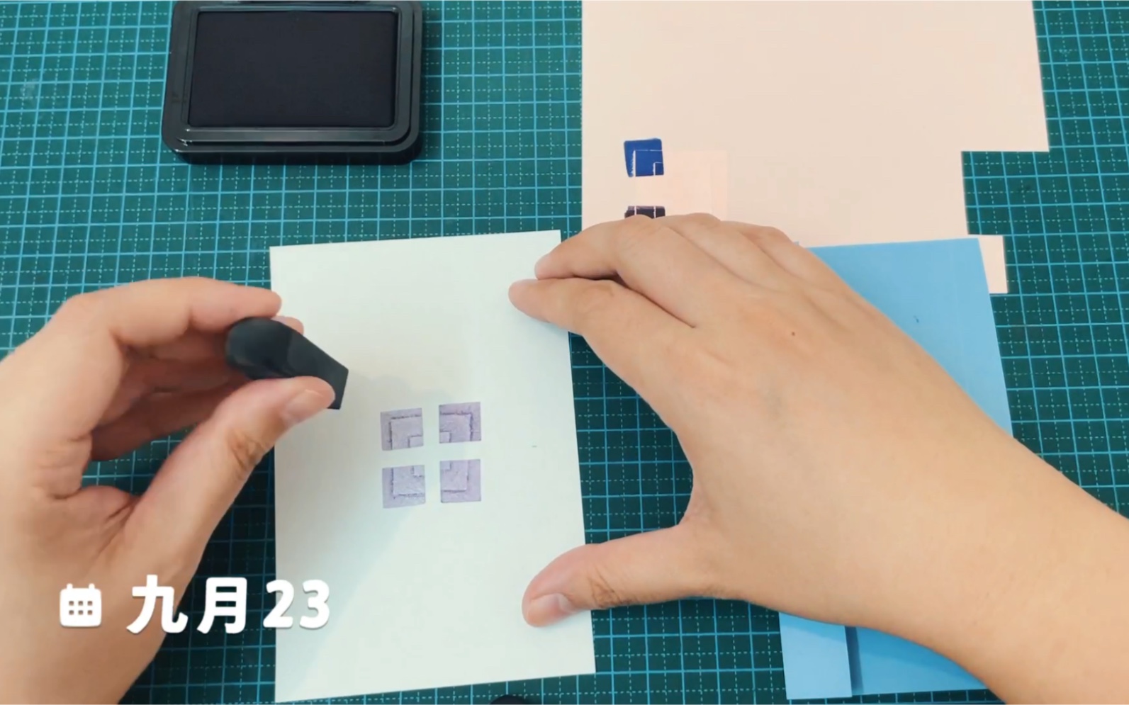 2021.09.23新学的橡皮印章技法