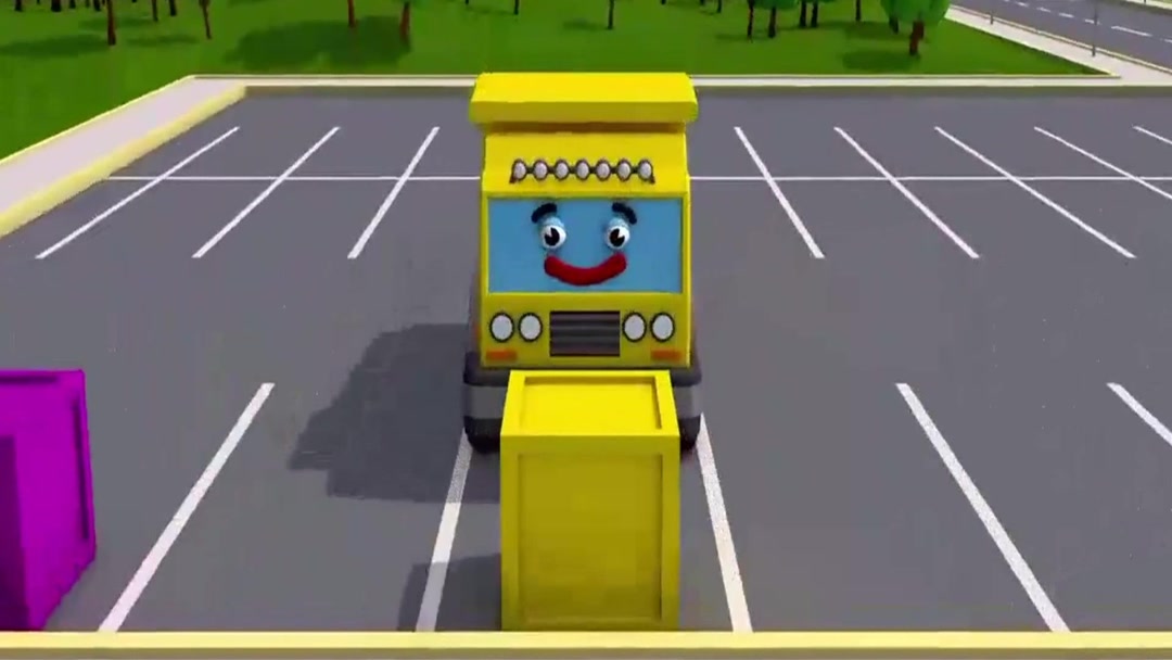 汽车总动员大卡车在公园玩跷跷板_3D动画早教_4