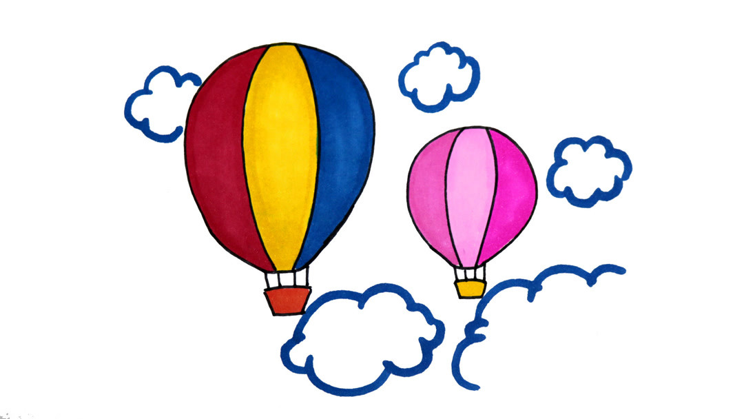 画一只漂亮的热气球