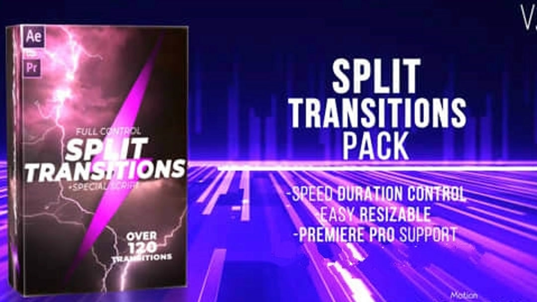 AE模板-120种动感图形遮罩画面分离切割视频转场预设