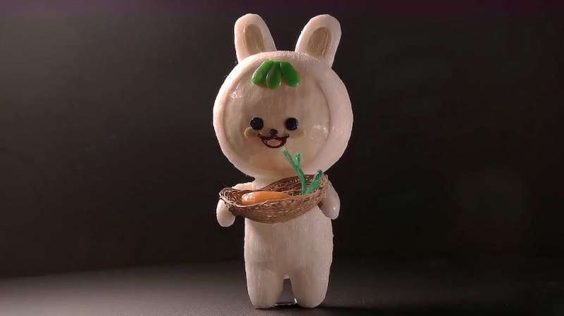 牛人用3D打印笔打印立体兔子,看到成品,网友:吃个萝卜试试?