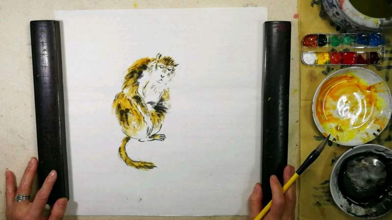 中国画零基础教程,动物篇。第7课猴子。分步骤详解3