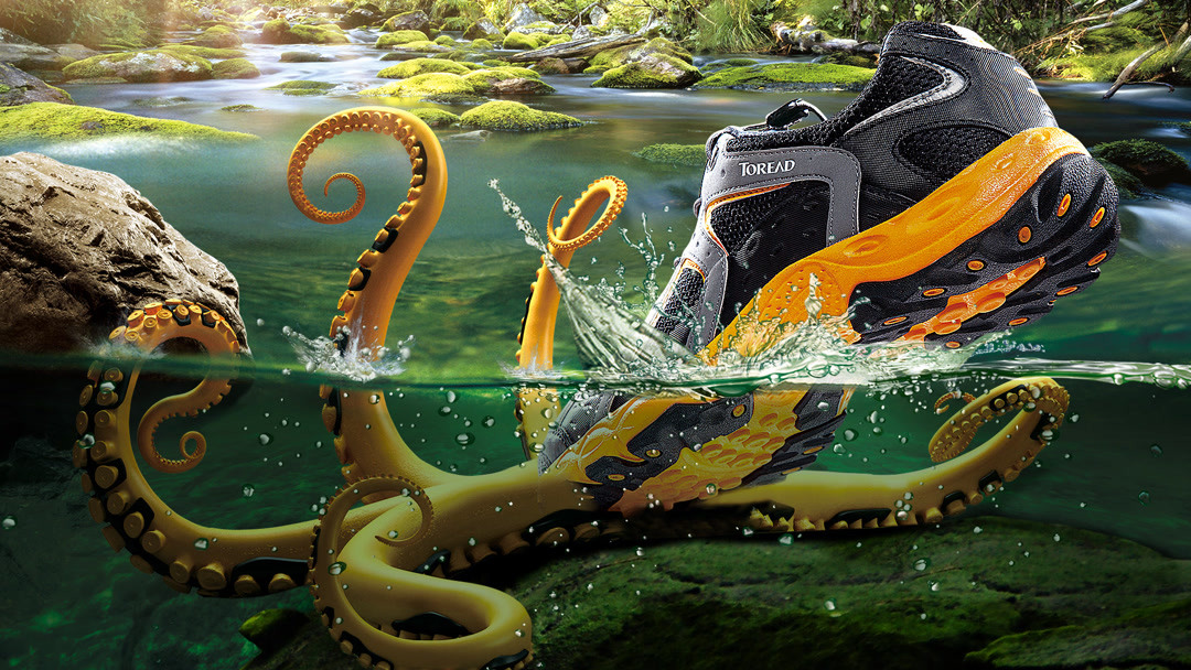 photoshop户外鞋广告合成 广告设计