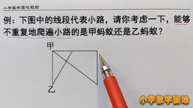 小学数学二年级奥数学习课堂 只有两个单数点的情况能一笔画.