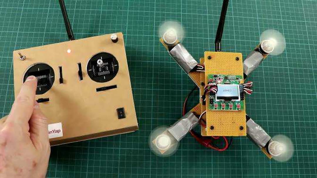 大佬手工打造四轴无人机和无线控制器