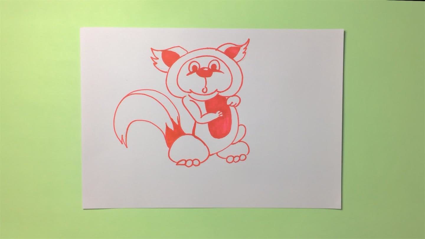 博卡简笔画:小松鼠好可爱,大家一起画吧,准备好纸和笔