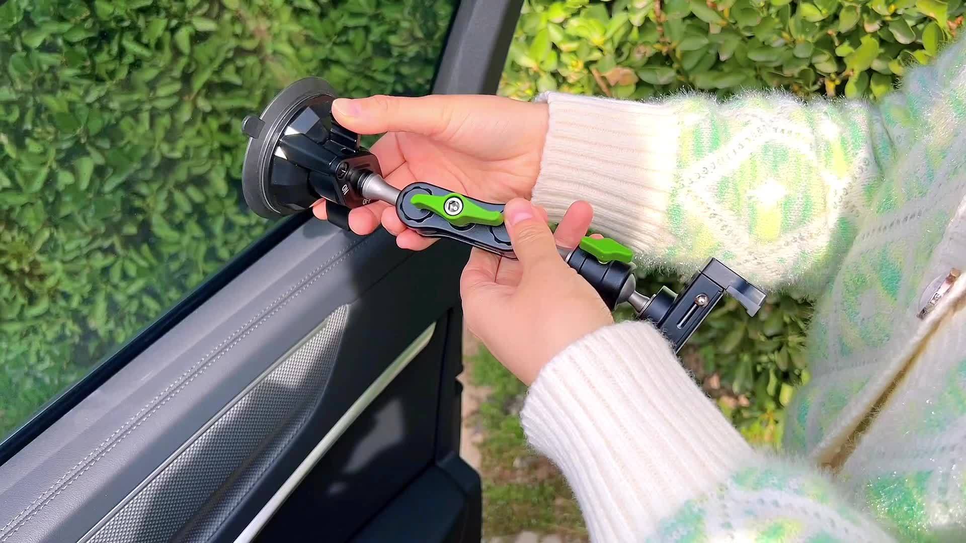 如何用手机拍出第一视角开车视频,我用的这款吸盘支架,360度...