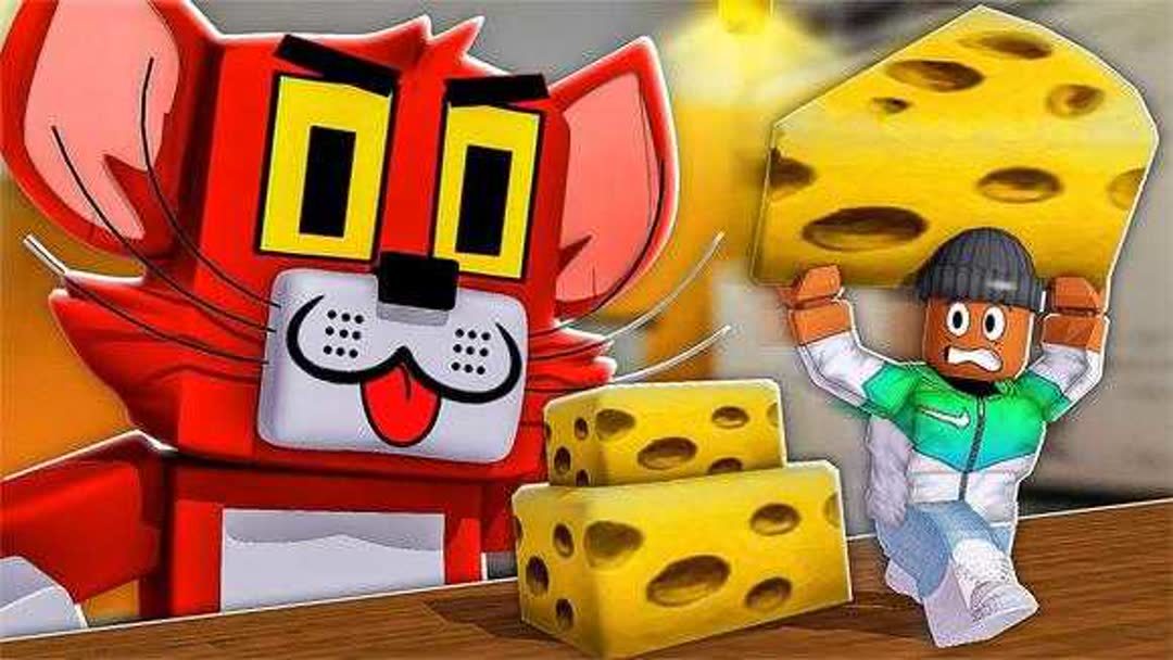 ROBLOX猫抓老鼠模拟器:变成老鼠悄悄去厨房偷吃奶酪!面面解说