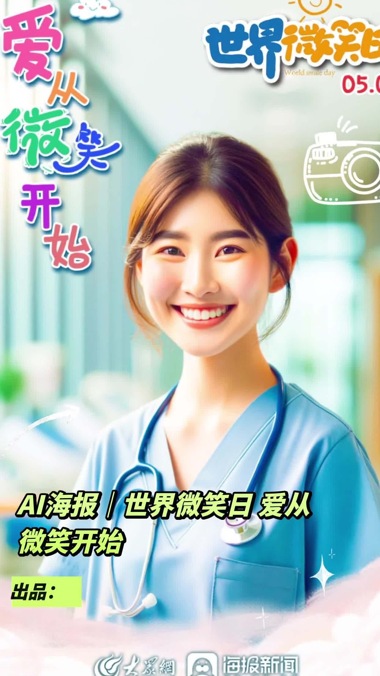 AI海报|世界微笑日 爱从微笑开始