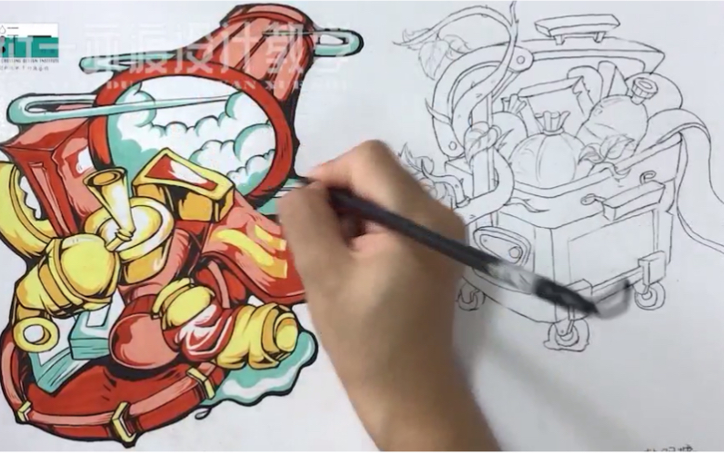 鲁美设计装饰画垃圾桶