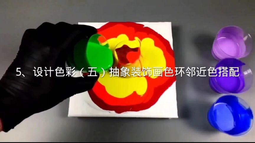 色彩设计课程(五)抽象装饰画色环邻近色搭配