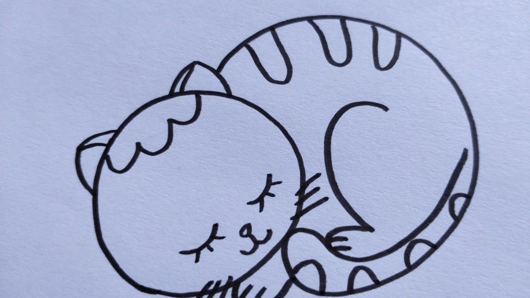 小猫咪简笔画,简单几笔就能画哦