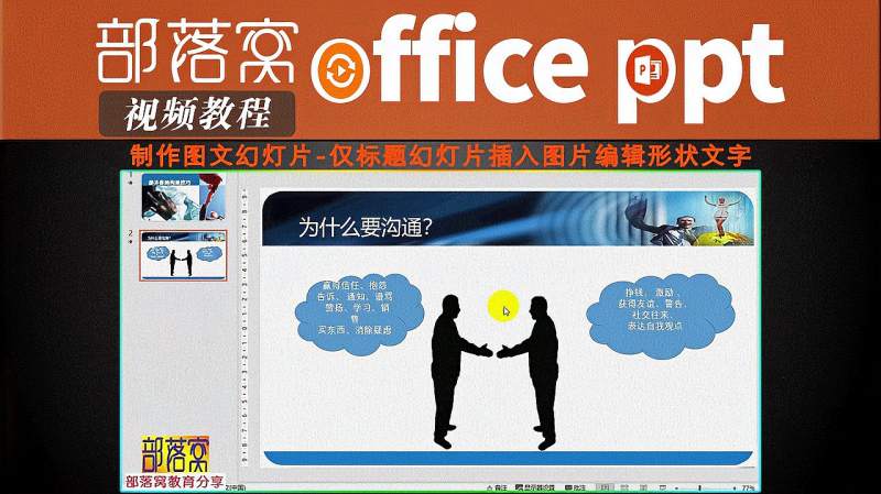 ppt制作图文幻灯片视频:仅标题幻灯片插入图片编辑形状文字