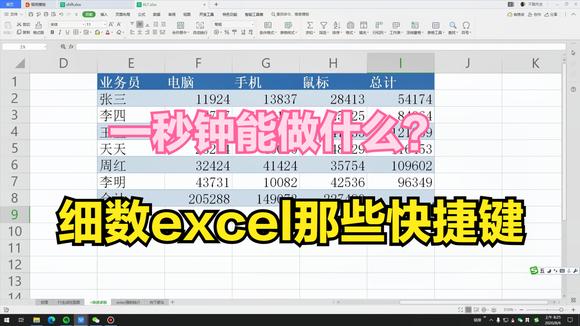 WPS表格技巧:一秒钟能做什么,细数excel那些快捷应用