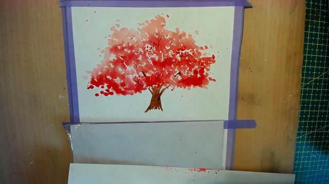 绘画教学:水彩樱花树的三种画法,简单易学!