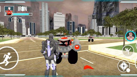钢铁侠模拟器:解救人质,被一群机器人包围,钢铁侠边抽边打