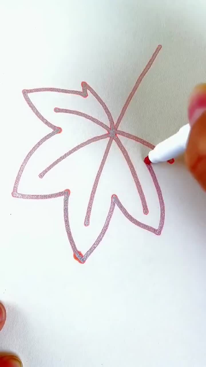 简单几笔画枫叶爱分享 请多关注点赞!