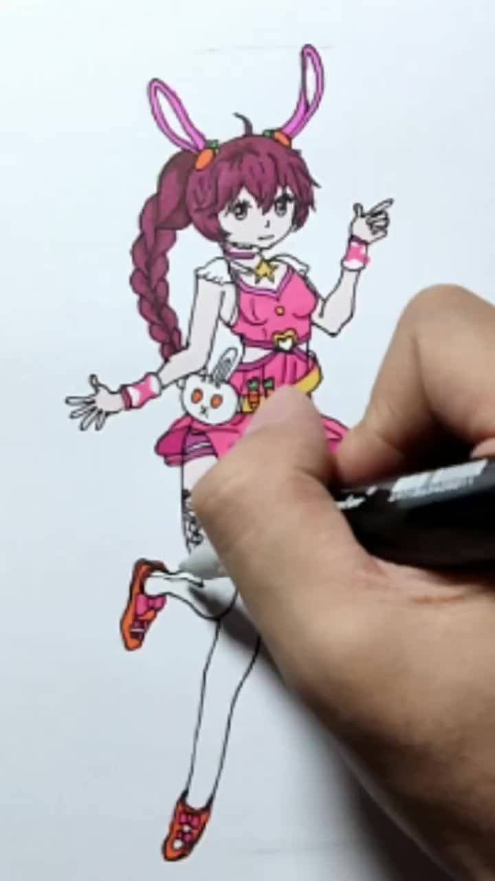 同桌给小舞涂颜色,你们觉得涂的怎么样? #简笔画 #小舞