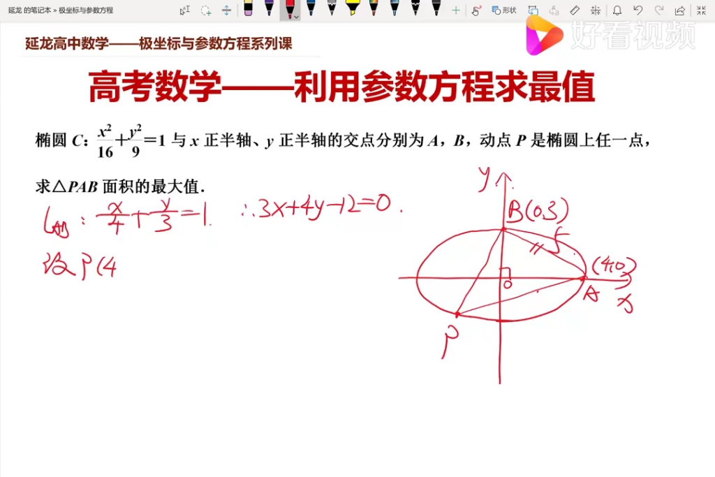 椭圆利用参数方程求最值