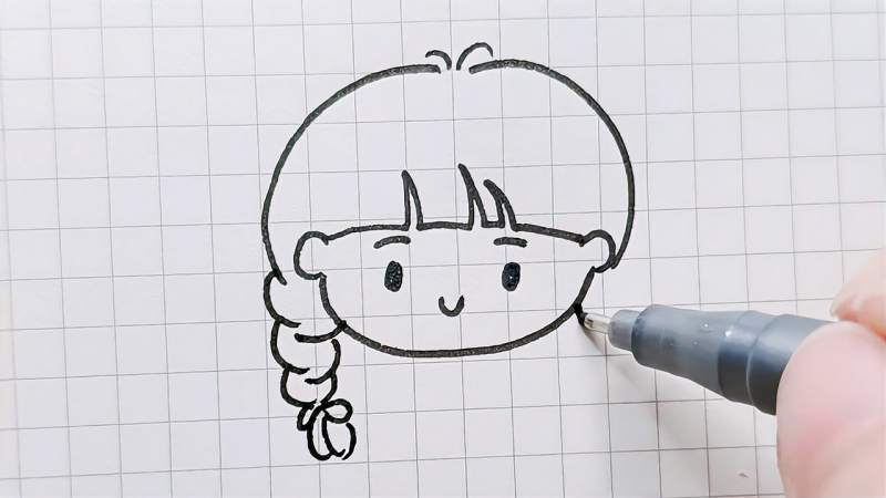 画画课堂:零基础学画画快速教学,简单的女孩子简笔画