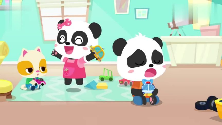 亲子游戏:小汽车比赛,儿童动画片!