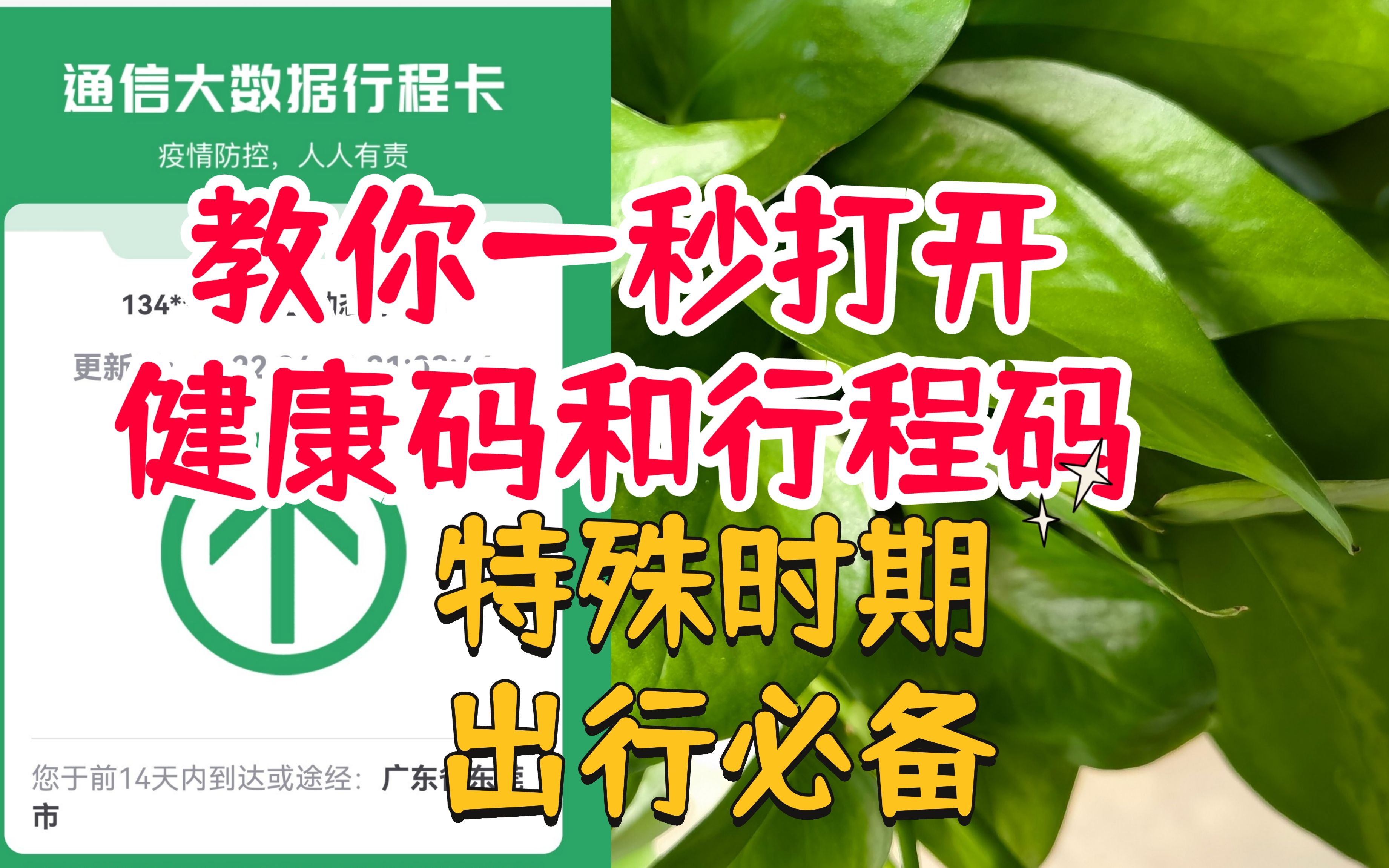 教你一秒快速打开健康码和行程码,简单方便,特殊时期出行必备!