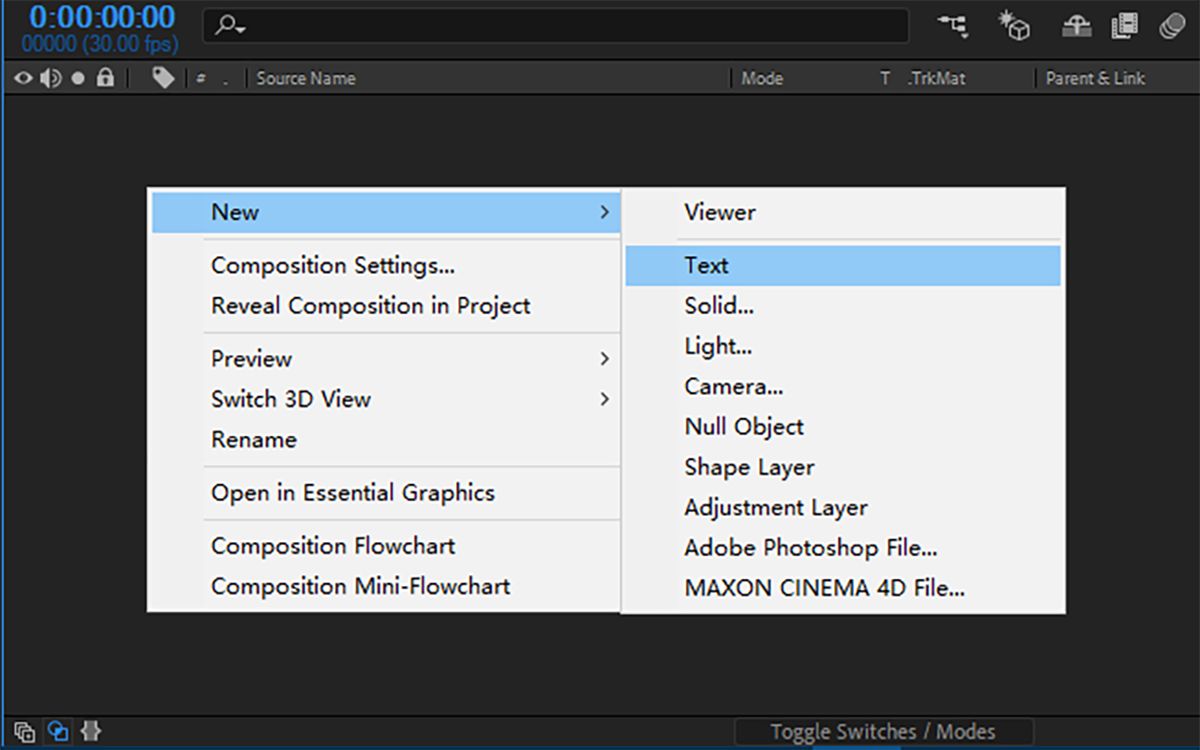 【AE工程】新建文字图层の一个魔方