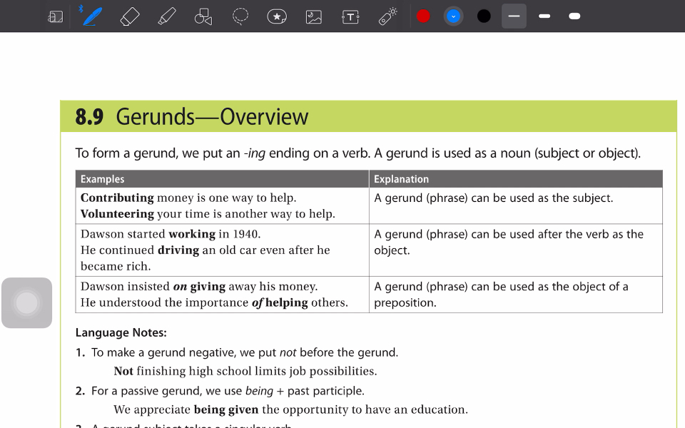 语篇语法 8.9 现在分词总介绍 作动名词 其他见收藏夹 谢谢