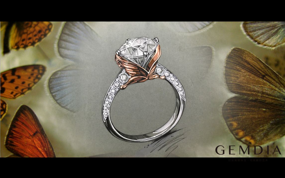 GEMDIA原创新品手绘 | 翩翩订婚钻戒