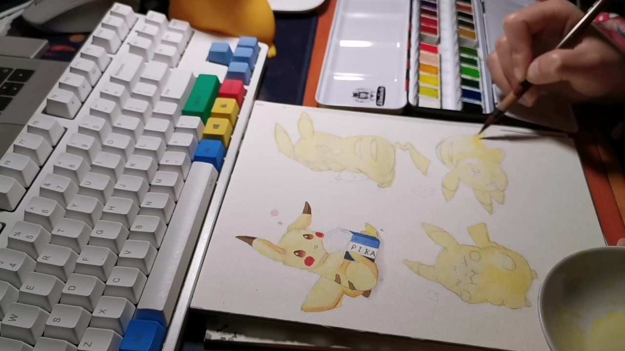 【水彩学习记录】水彩皮卡丘