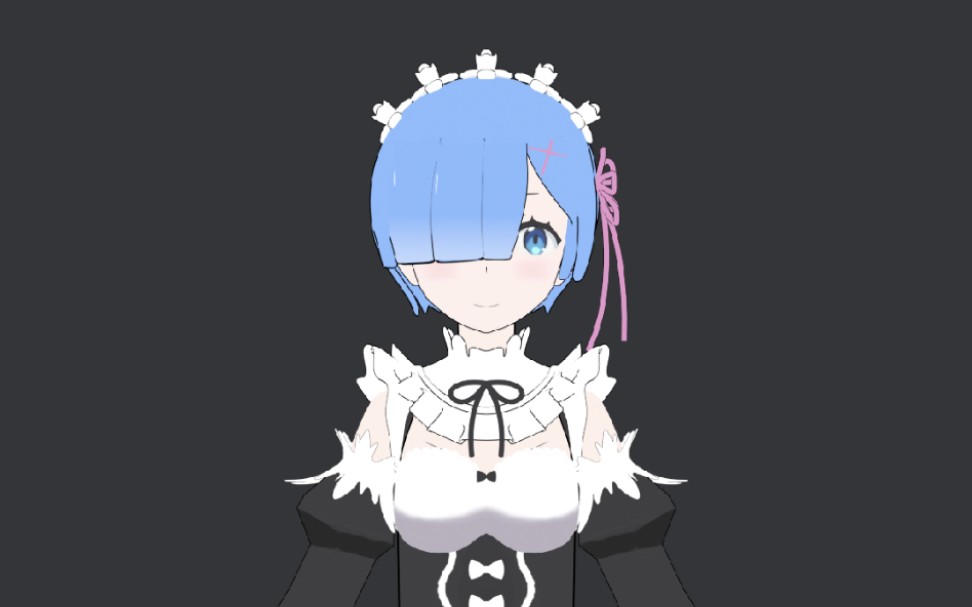 【blender】练习展示——蕾姆手绘角色,跟着b站的教程做的