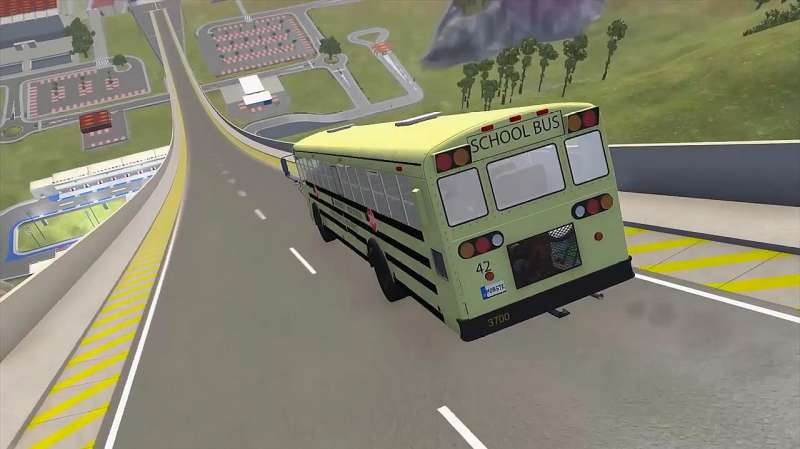 BeamNG车祸模拟:校车突发事故