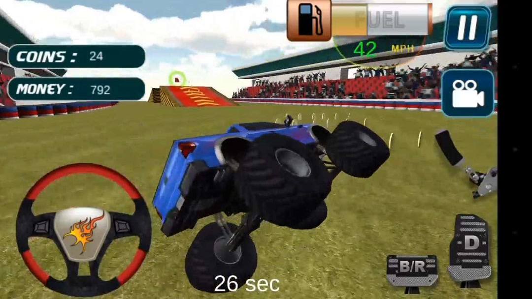 汽车模拟游戏:皮卡车草地过障碍