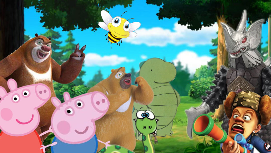 熊大举办宠物大会,光头强带小怪兽来捣乱!幸好宠物们及时出手!