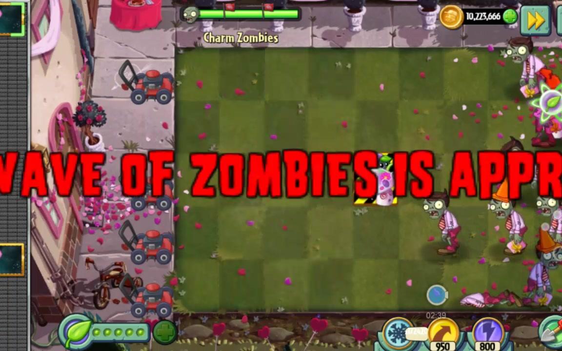 pvz2自制关卡,魅惑僵尸,因为有的僵尸坐标没设置好,所以只能丢车