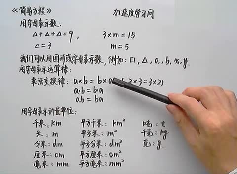 视频: 五年级上册数学《简易方程》学习视频1
