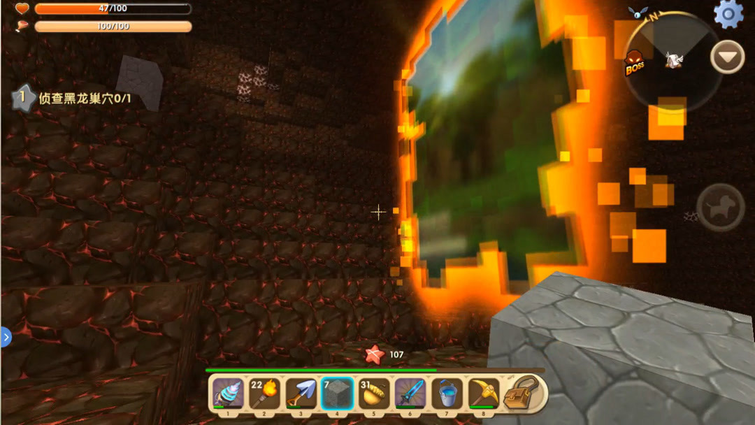 迷你世界极限生存 第一次去地狱好吓人