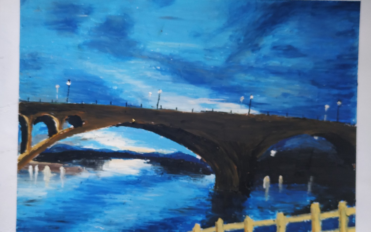 油画棒画一副风景画