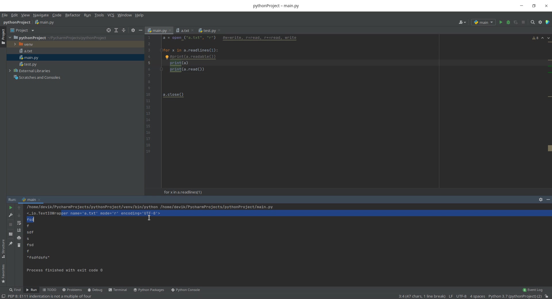 Python入門 - reading file