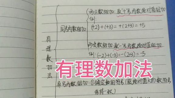 七年级上册期末复习---有理数加法讲解!