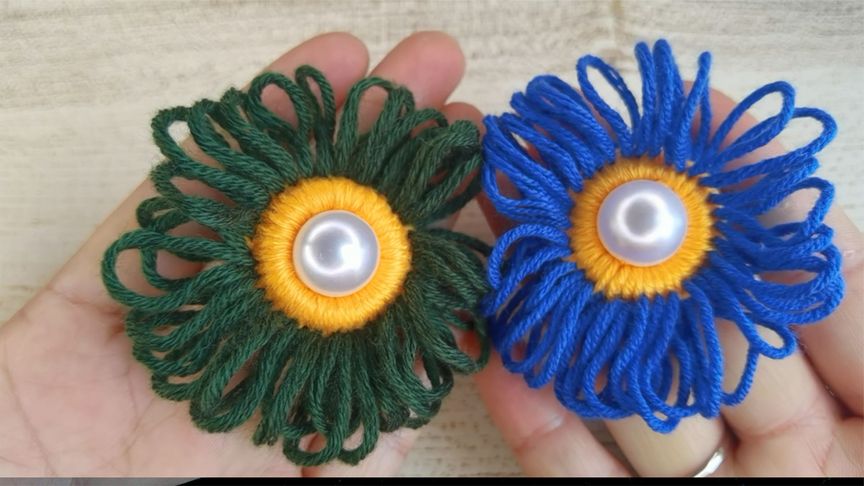 用手指就可以轻松制作毛线花——羊毛花
