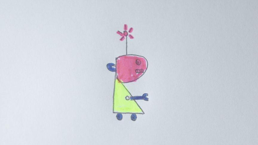 简笔画,学习小公主和机器人用字母起笔的画法