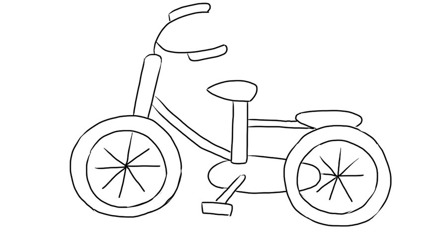 自行车幼儿亲子儿童简笔画 幼儿园学画画