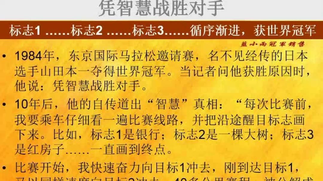 目标细分法-补充案例(马拉松)