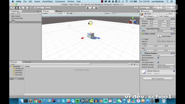 「Gear VR开发」03.创建Unity项目并构建您的第一个场景