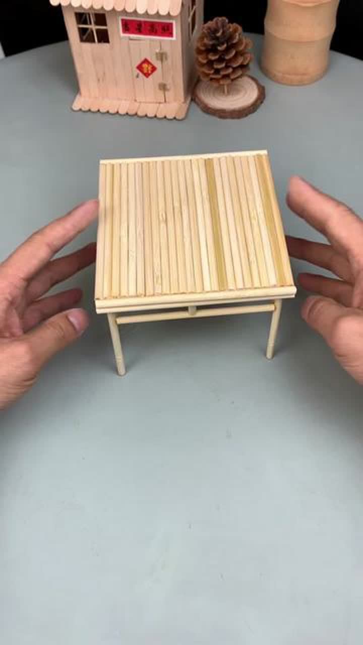 用过的一次性筷子不要扔,一起来做一套迷你的桌椅吧亲子手工,创意...