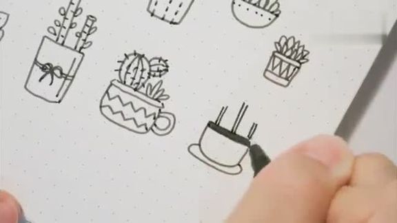 学习一些植物的简笔画,京能画得这么美,很适合拿去教小朋友!