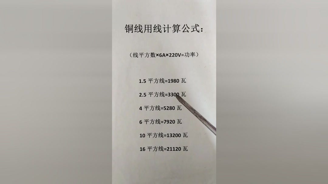 铜线用线计算公式 #电工