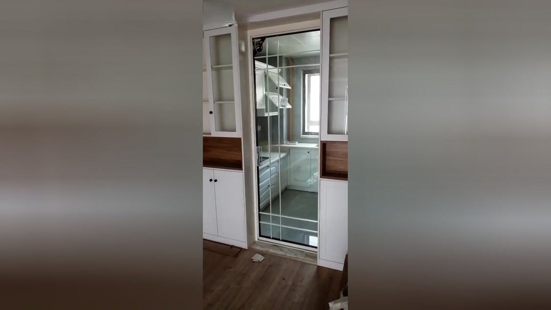 窄边单轨厨房移门安装效果